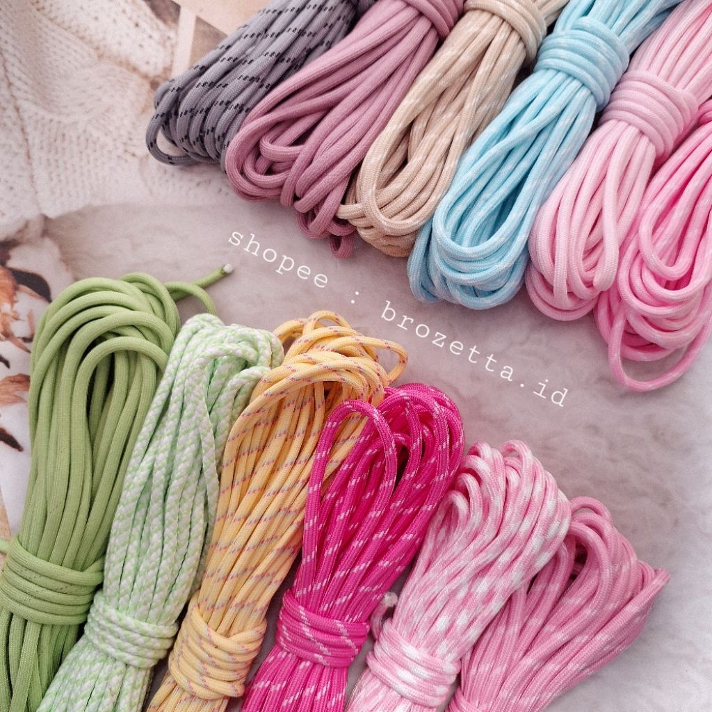 Jual 1 roll 10 meter tali paracord 5mm untuk membuat tali phonestrap ...