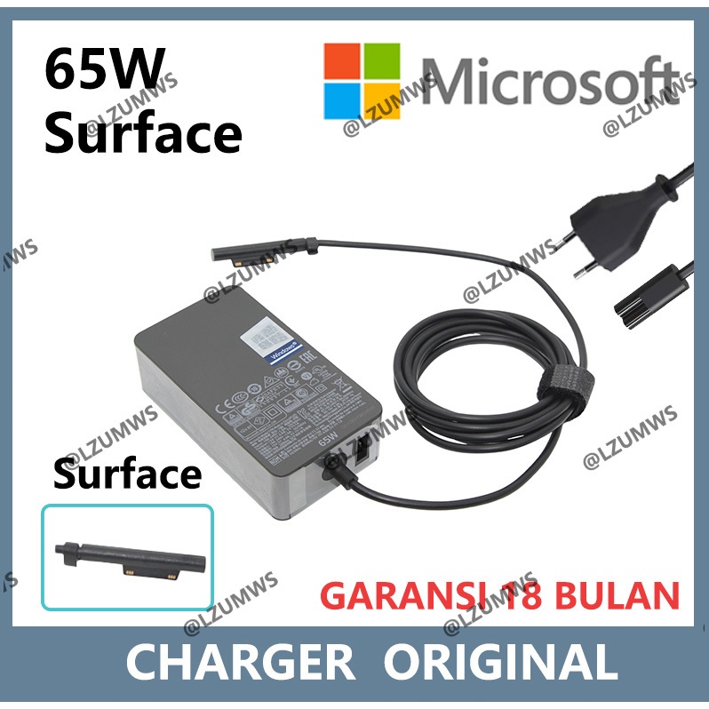 Jual Adaptor Charger Microsoft 65W 15V 4A Surface Pro 7/6/5/4/3/X ...