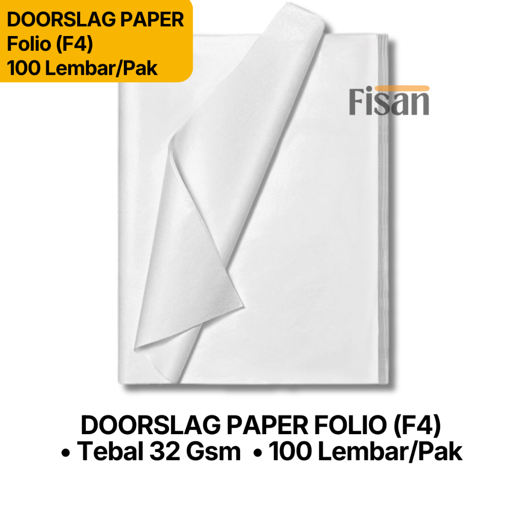 Jual Kertas Doorslag NCR Putih 32 Gsm F4 – 100 Lembar | Untuk Nota ...