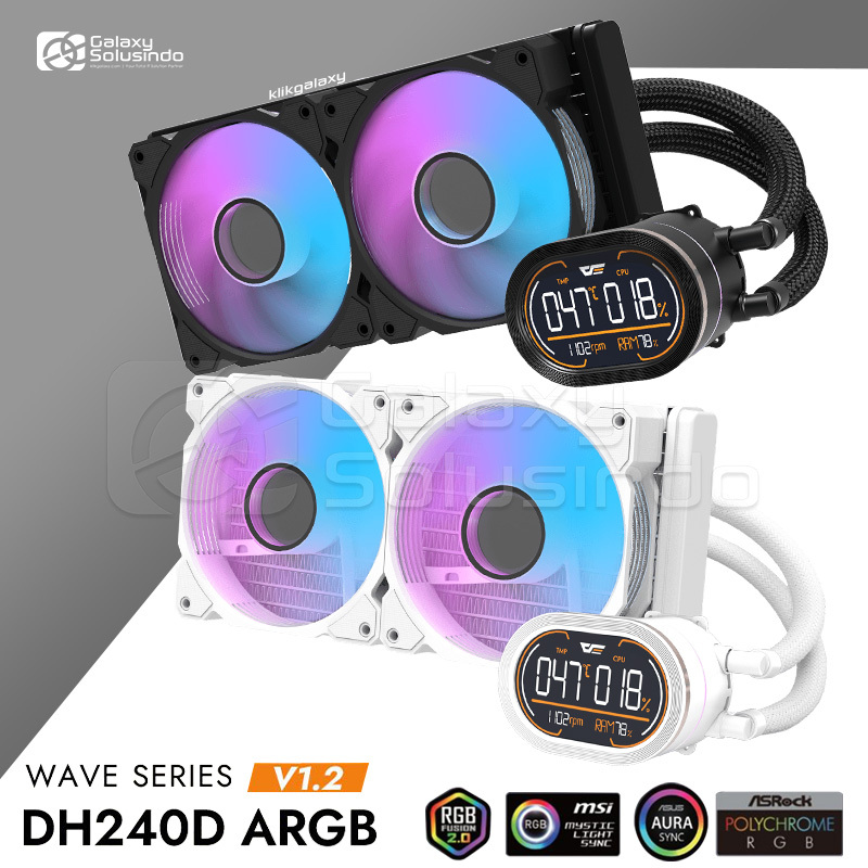 Jual AIGO DARKFLASH WAVE DH 240D V1.2 ARGB Display Screen Liquid CPU ...