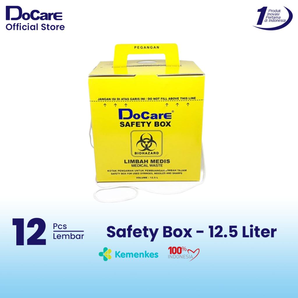 Jual [ISI 12] Docare Safety Box Kapasitas 12.5 Liter - Wadah Limbah ...