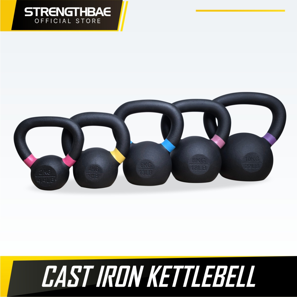 Jual Classic Kettlebell STRENGTHBAE Powder Coat Cast Iron Kettle Bell ...