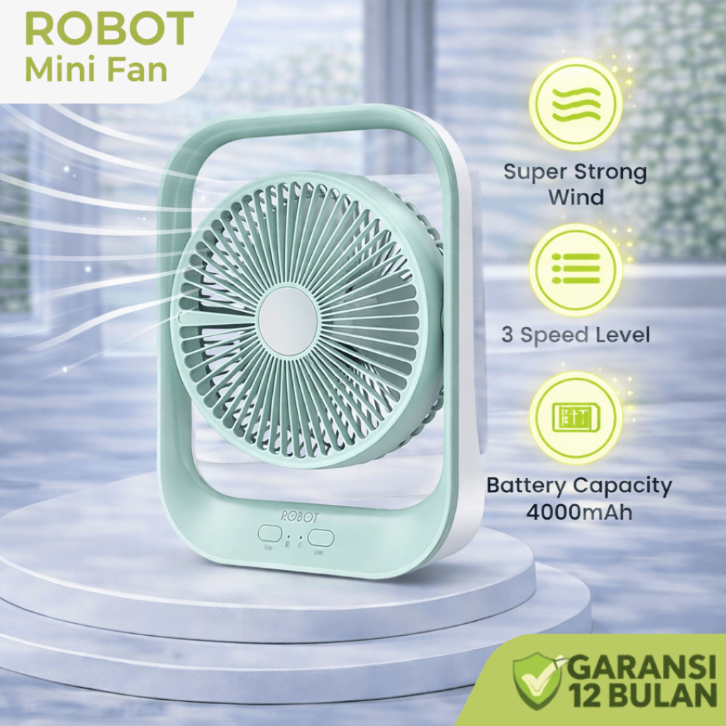 Jual ROBOT Mini Kipas RT-BF18 Strong Portable Wind 100 Gear Wind Speed ...