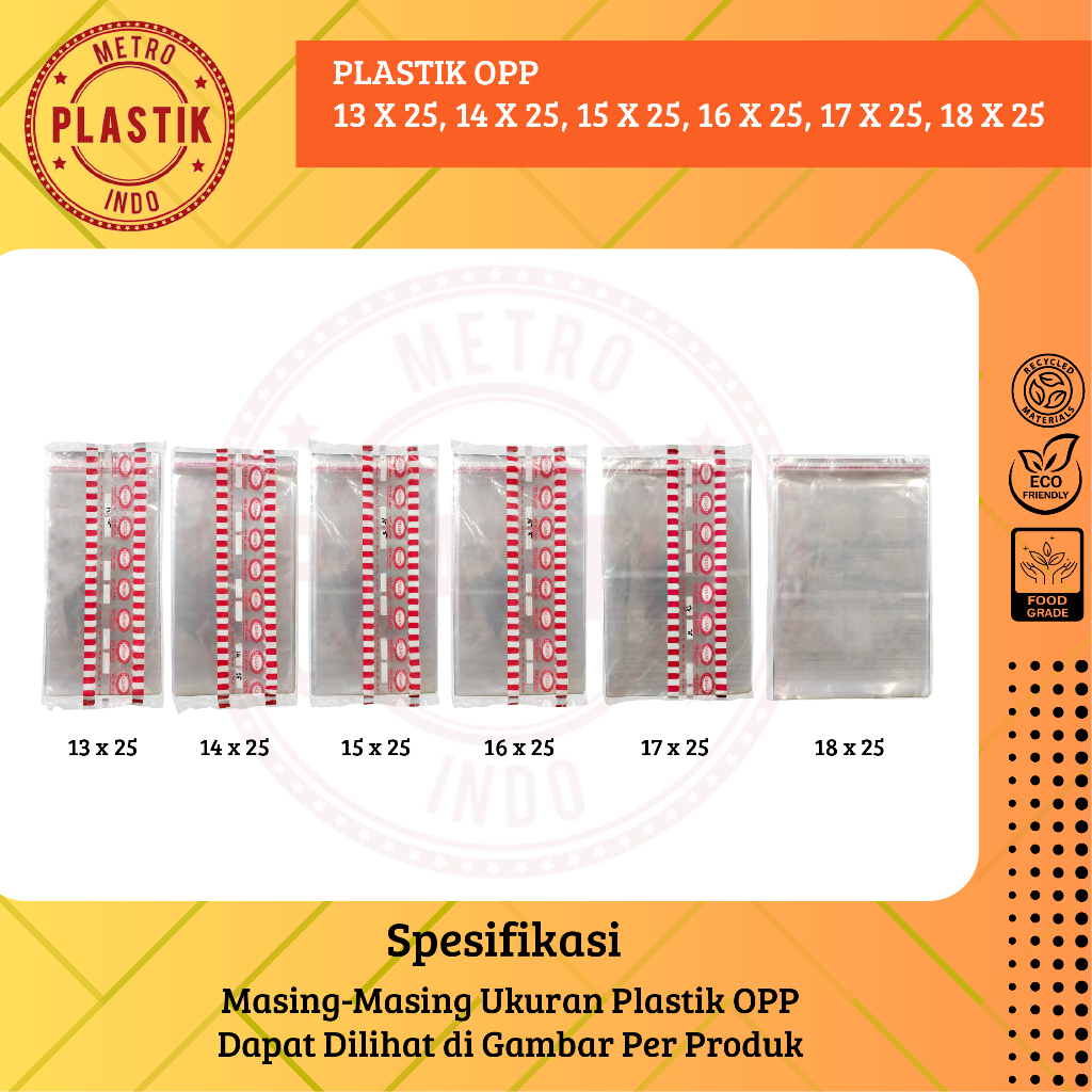 Jual Plastik OPP 13x25 14x25 15x25 16x25 17x25 18x25 Seal Bening Isi ...