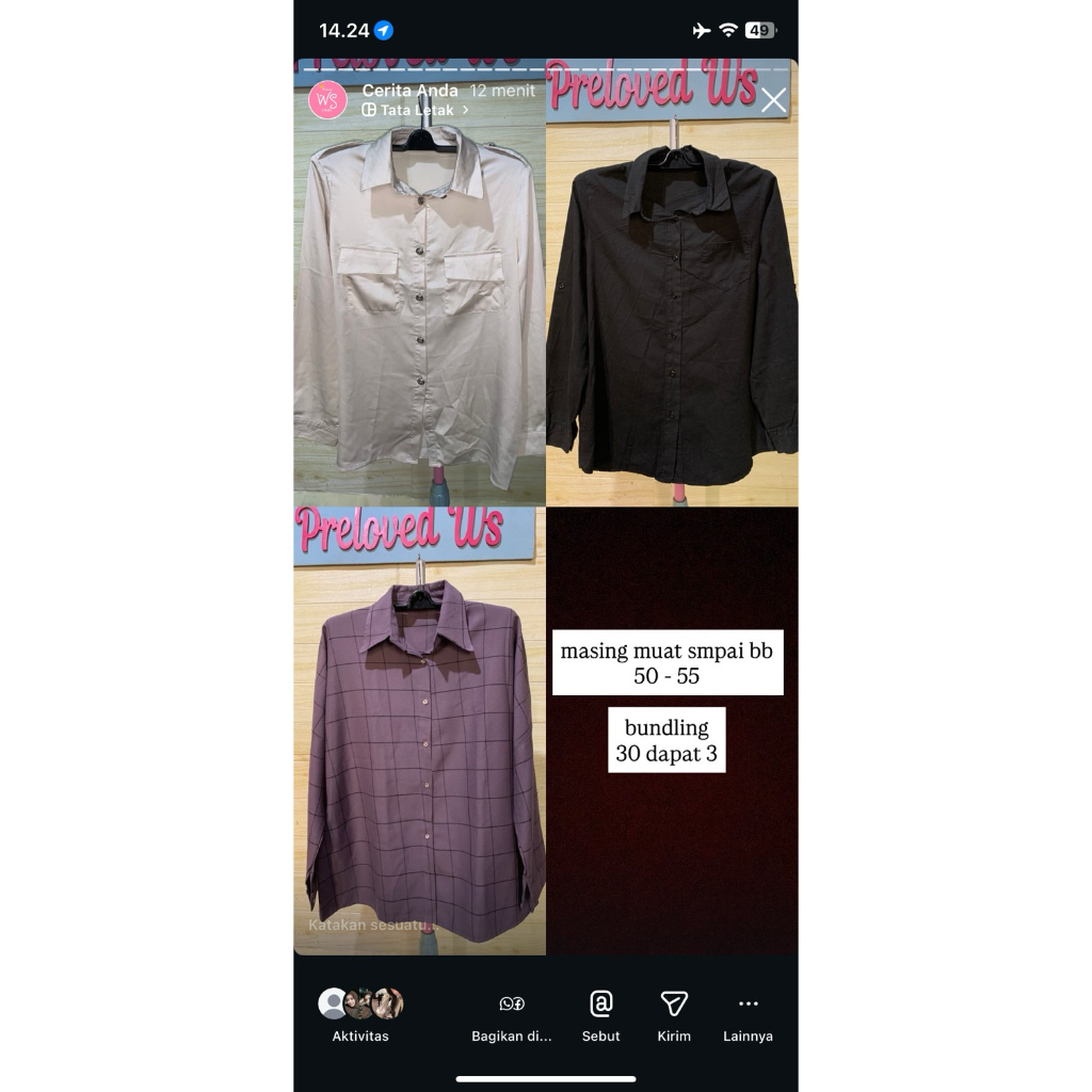 Jual tiga baju dan admin | Shopee Indonesia