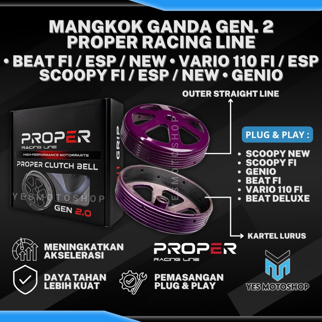 Jual Mangkok Ganda Proper Racing Line Beat Fi Esp Scoopy Fi Esp Genio ...