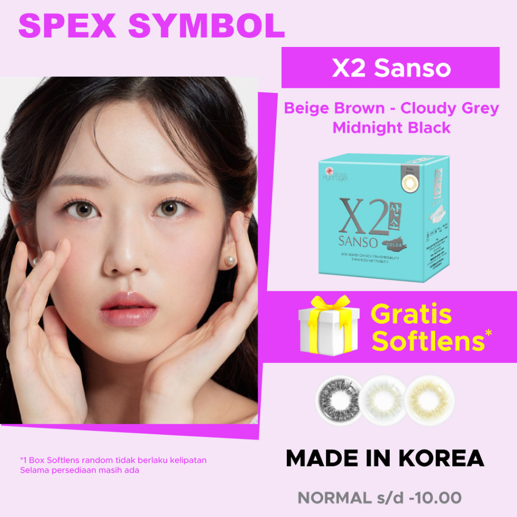 Jual Gratis Softlens Spex Symbol Softlens X2 Sanso Color Cloudy Grey ...