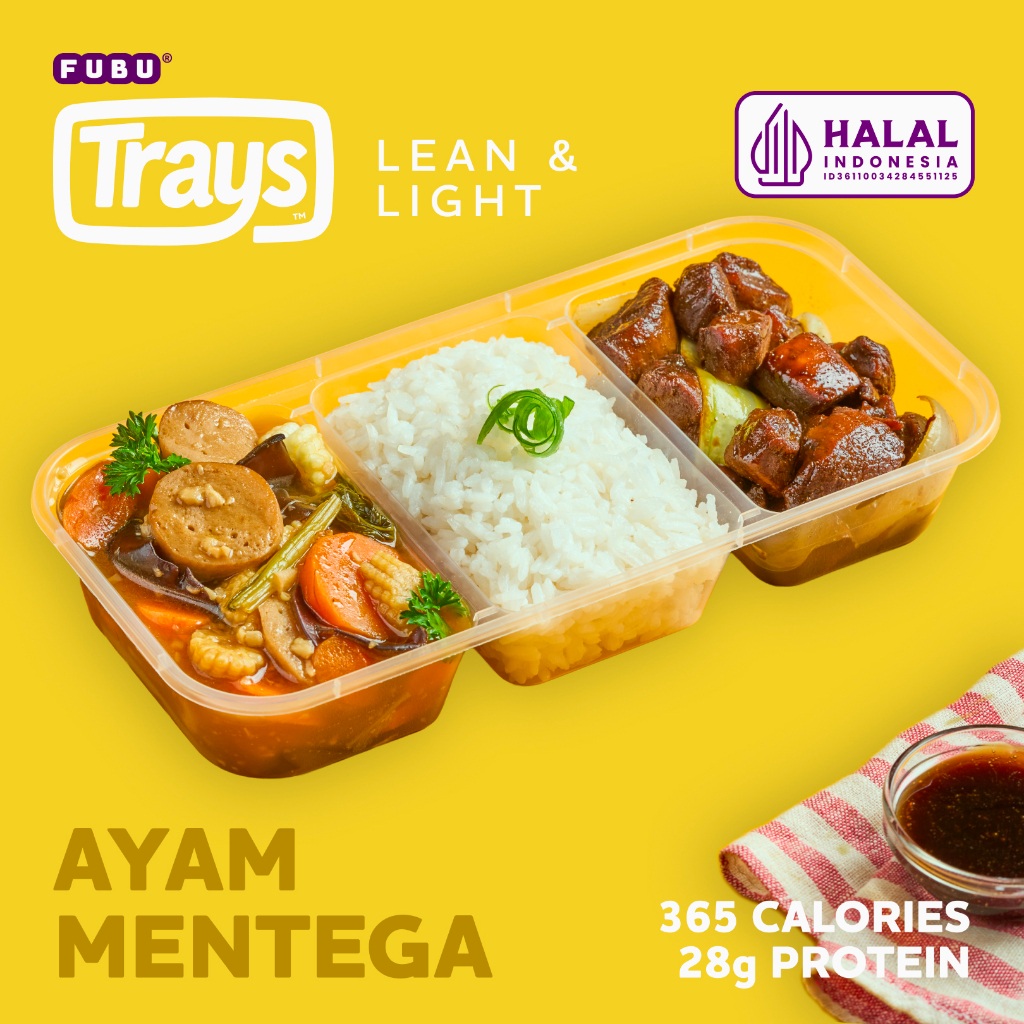 Jual FUBU Trays - Lean & Light - Ayam Mentega with Capcay and Jasmine ...