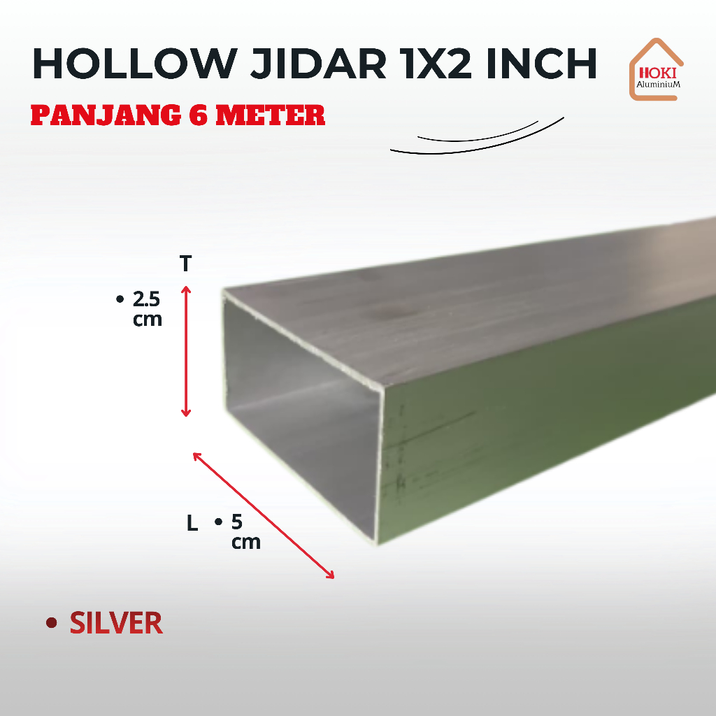 Jual HOLLOW JIDAR ALUMINIUM 1X2 INCH (GRATIS ONGKOS POTONG) | Shopee ...