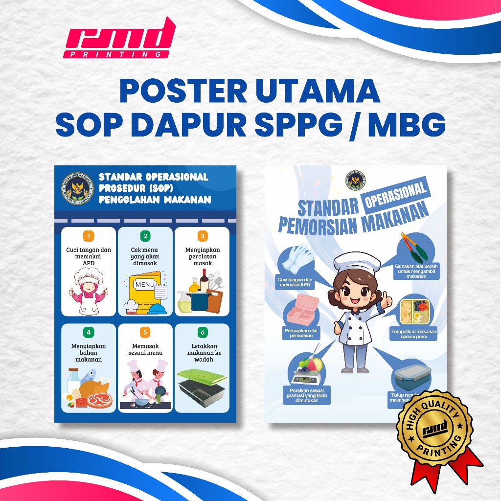 Jual Poster SOP Dapur SPPG Ukuran A3 30x45 cm / Stiker Utama Papan SOP ...