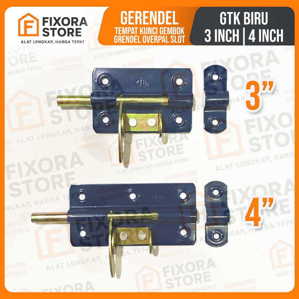Jual GTK Grendel Tempat Kunci Gembok Pagar Gudang Biru Merk FIT 3 Inch ...