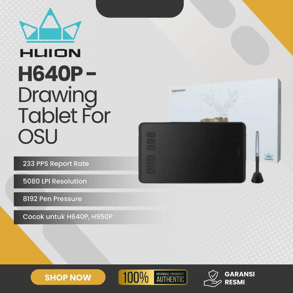 Jual Huion H640P Drawing Pad Huion H 640 P Drawing Tablet Pen Tab ...