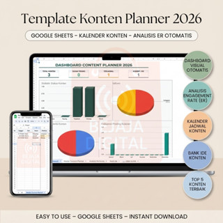 Jual Template Konten Planner 2026 Google Sheets Kalender Jadwal Konten ...