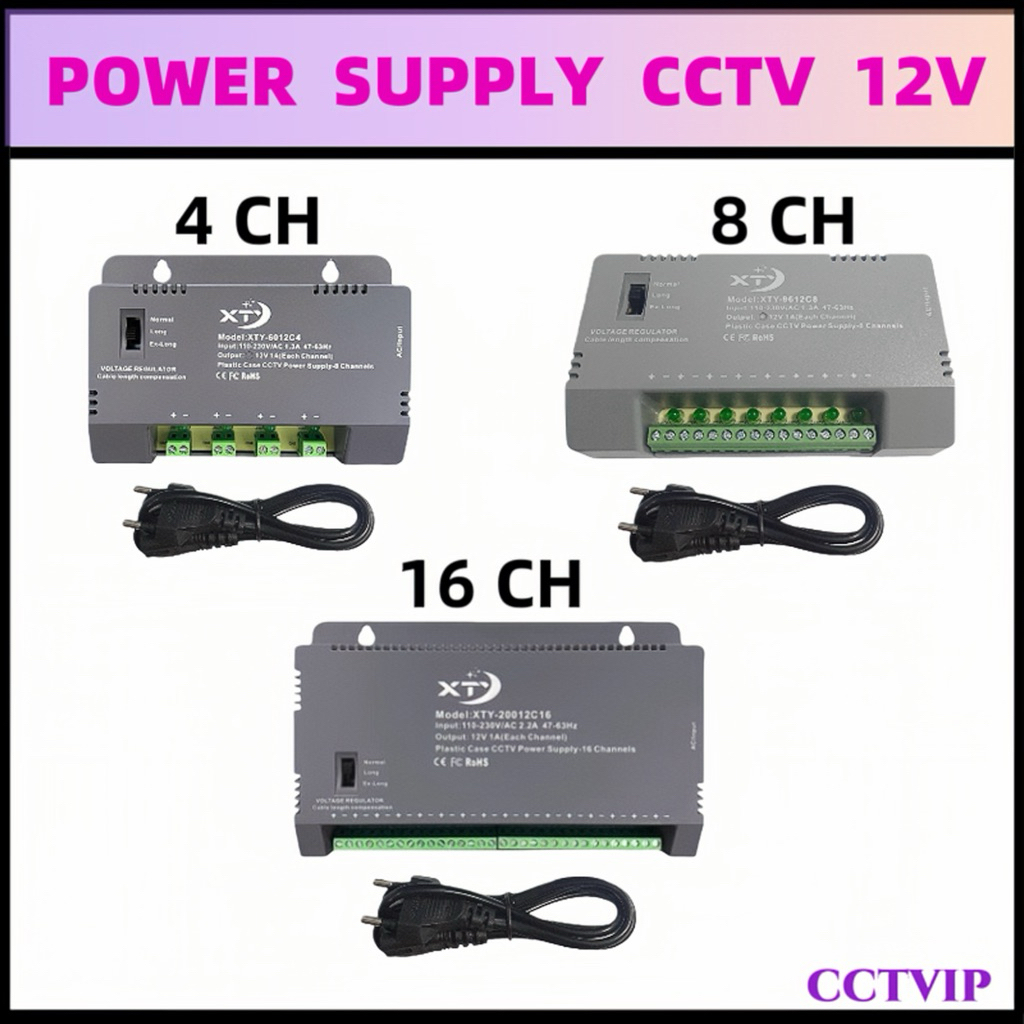 Jual POWER SUPPLY CCTV 12V XTY 4CH 8CH 16CH | Shopee Indonesia