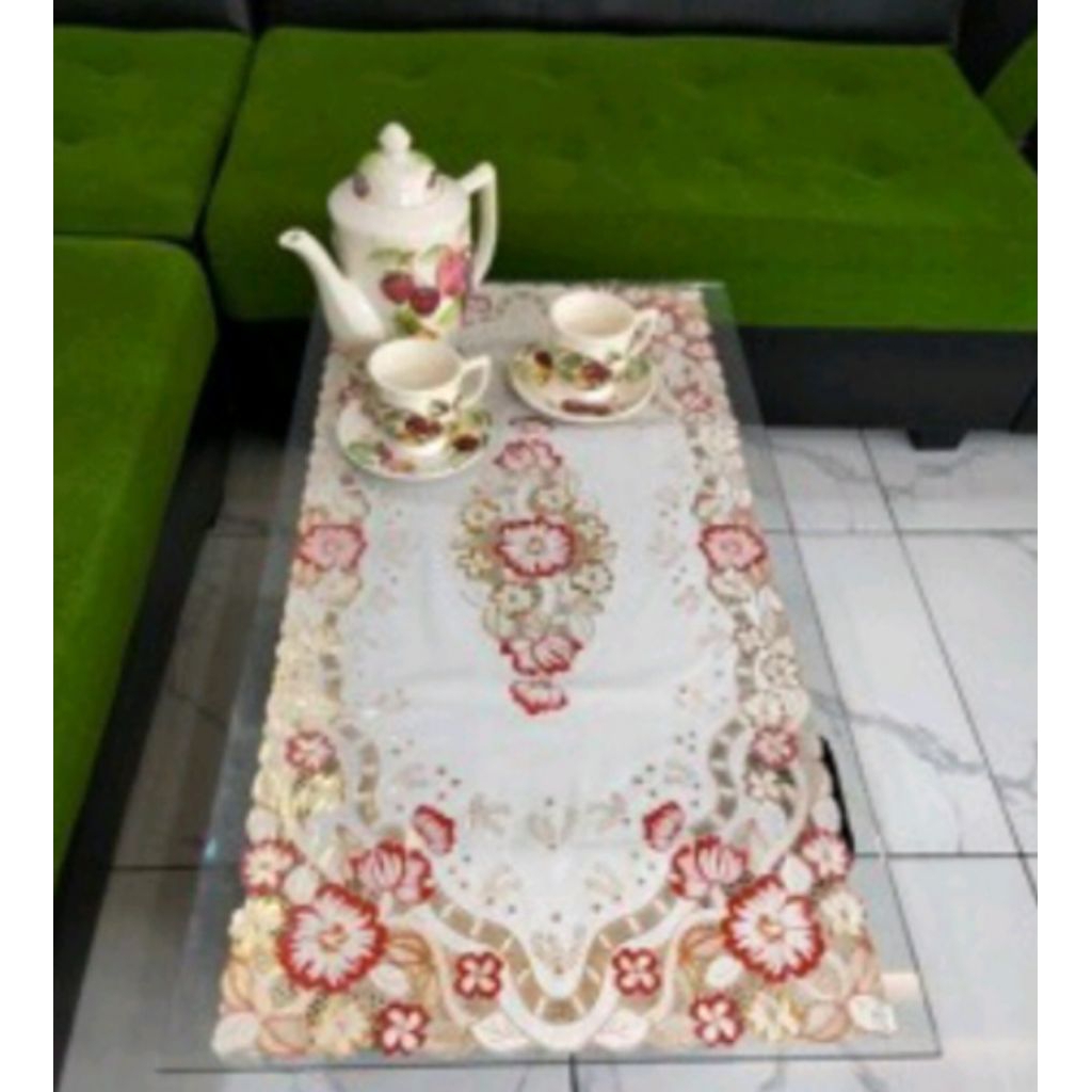 Jual Taplak Meja Vinyl Persegi Doff Taplak Meja Ruang Tamu UK 42x84cm ...