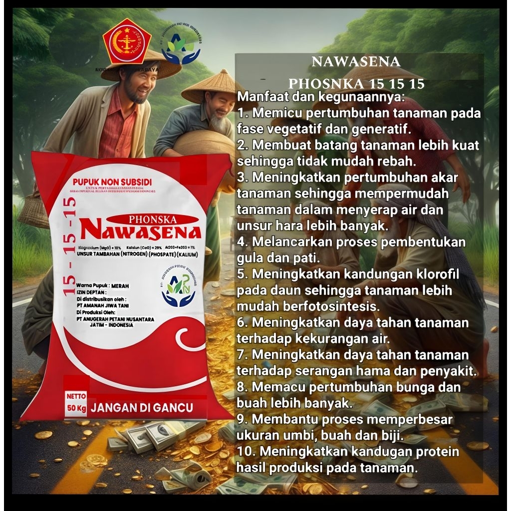 Jual Pupuk Non Subsidi Npk Phonska Nawasena Kemasan Pabrik 50 kg x 160 ...