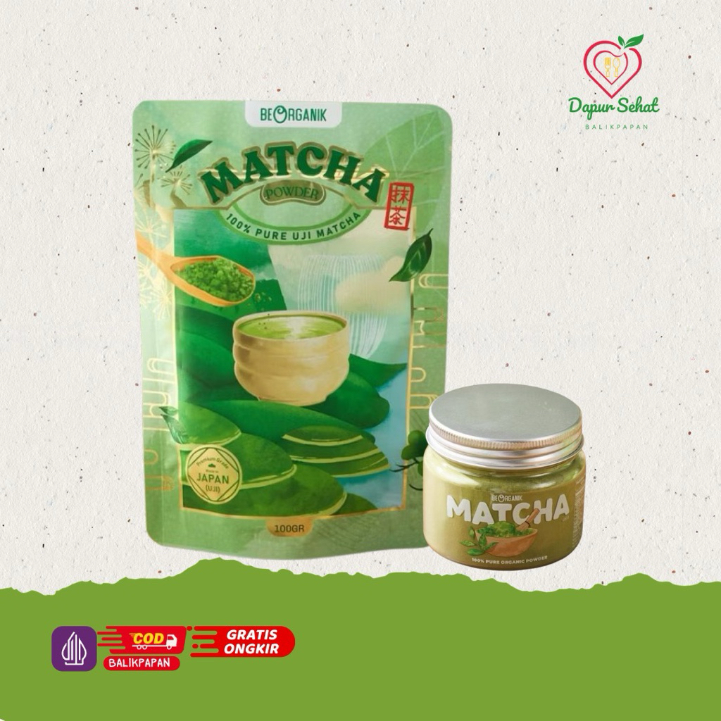 Jual BeOrganik Pure Matcha Powder 100 gram Pouch Asli / Cod Balikpapan ...