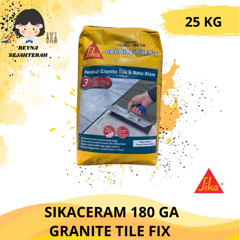 Jual SIKACERAM 180 GA GRANITE TILE FIX / PEREKAT GRANITE 25 KG | Shopee ...