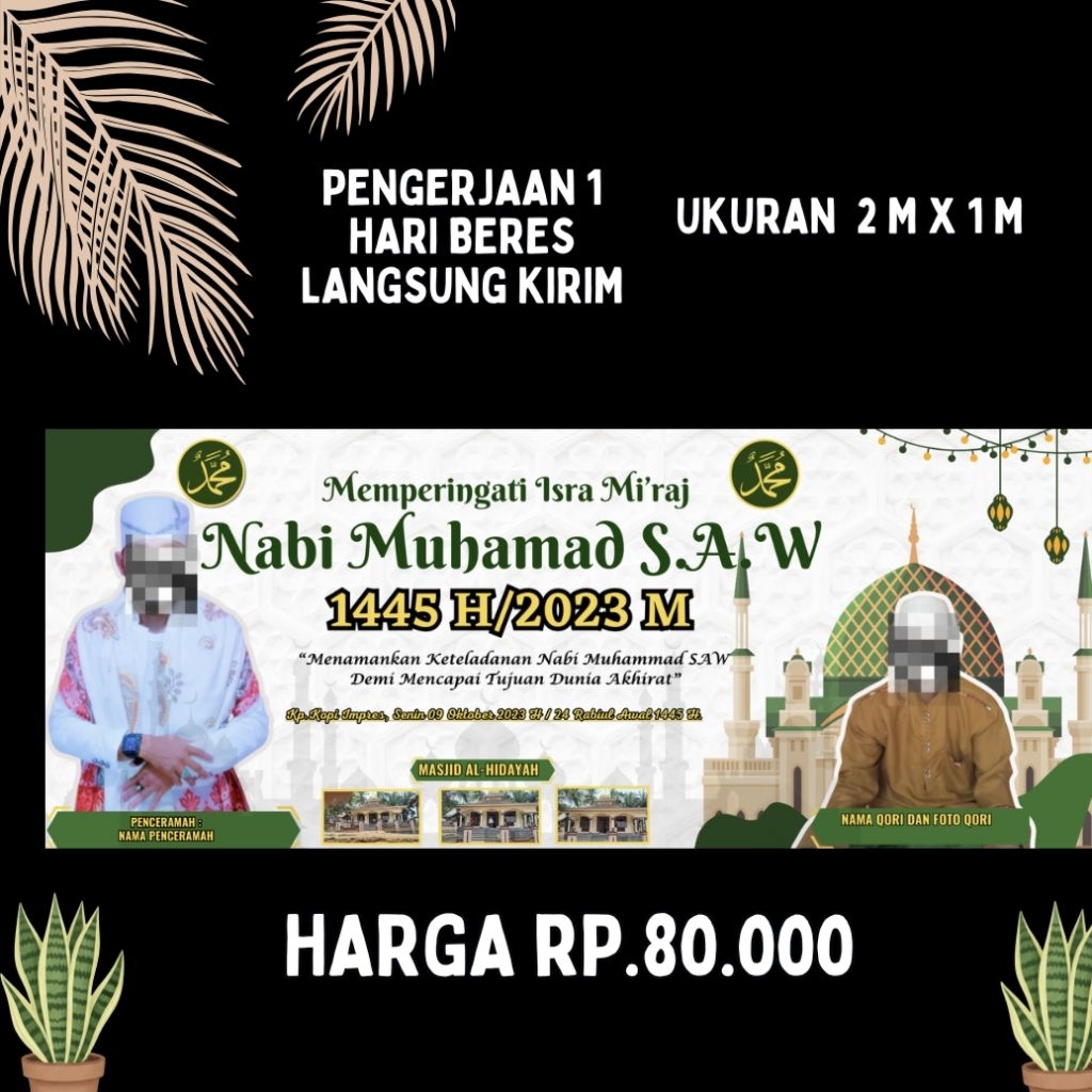 Jual Spanduk Isra Mi'raj Nabi Muhammad SAW 1447 H / 2026 M - Banner ...