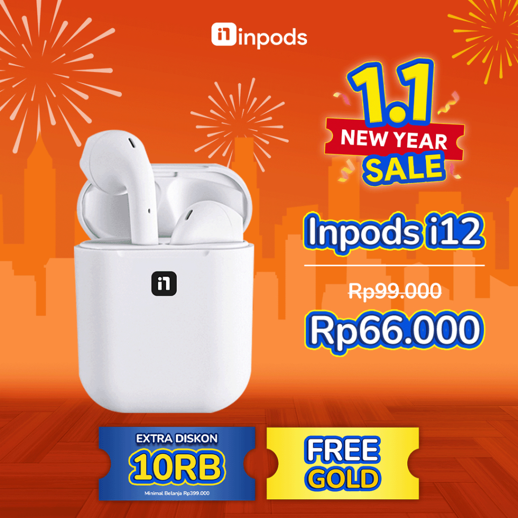 Jual [1.1 NEW YEAR SALE] InPods PRO i12 White Classic Series TWS i12 ...
