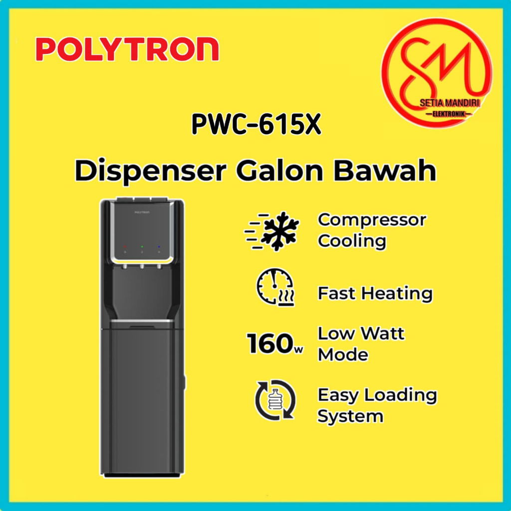 Jual DISPENSER GALON BAWAH POLYTRON PWC-615X PWC 615 X PWC615X | Shopee ...
