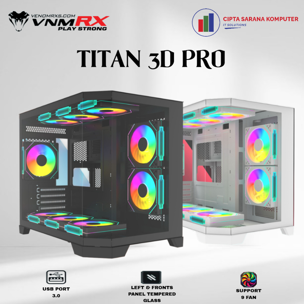 Jual VenomRX Casing PC Titan 3D Pro M-ATX | Shopee Indonesia