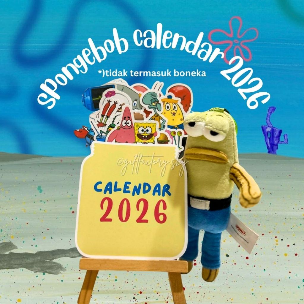 Jual Kalender Spongebob 2026 | Kalender Capybara 2026 | Kalender Shin ...