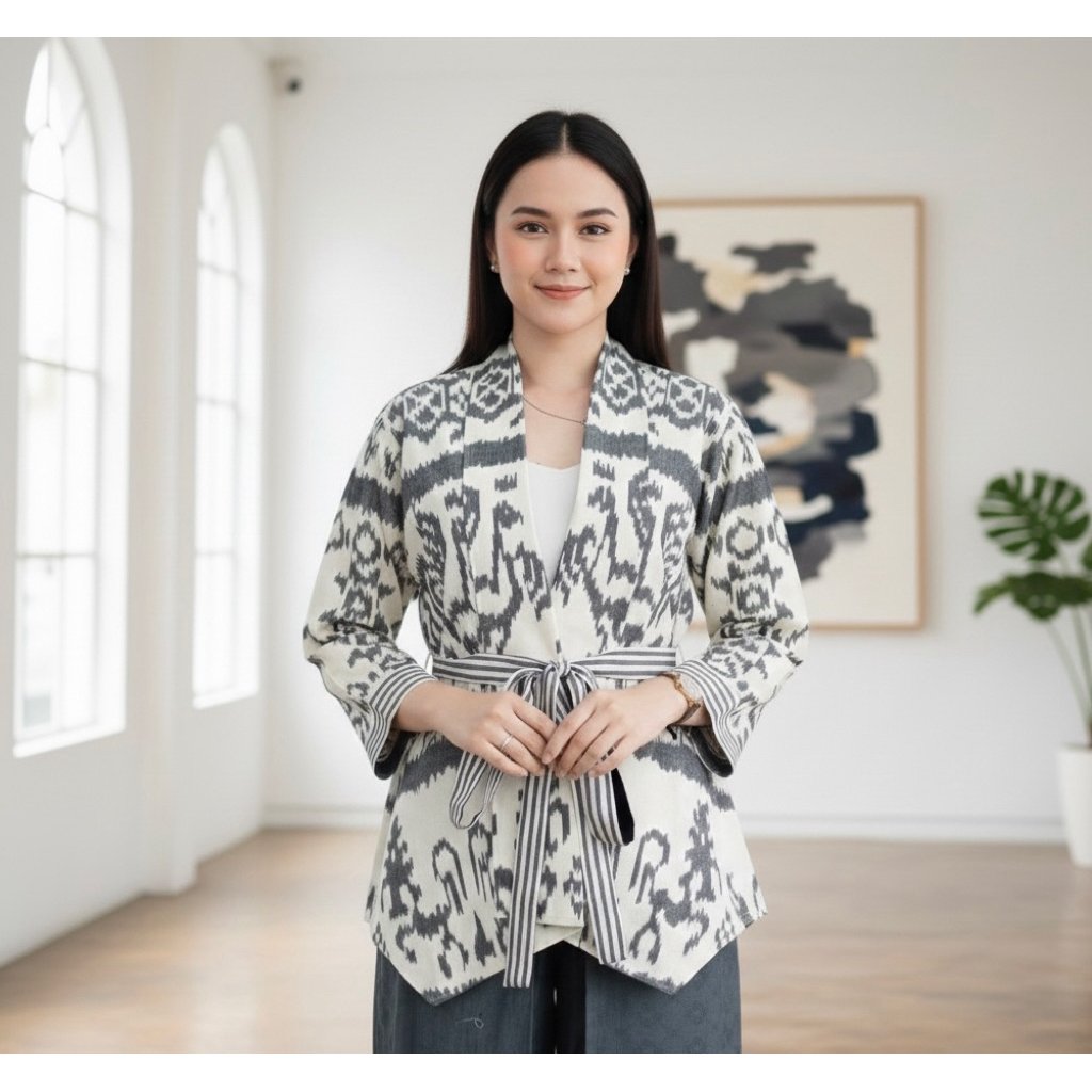 Jual Blazer Tenun Sumba Premium Outfit Wanita Ethnic | Shopee Indonesia