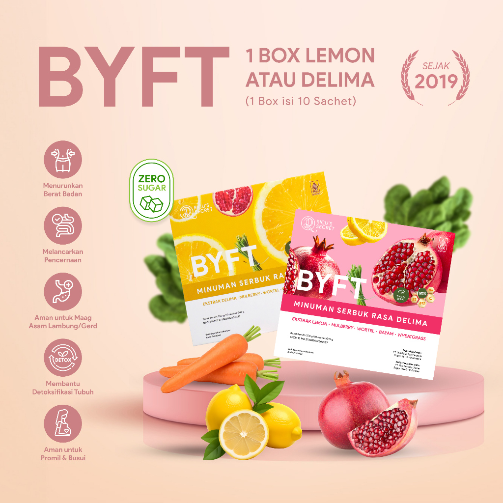 Jual RICU'S SECRET BYFT Fiber Rasa Lemon atau Delima Minuman Diet ...