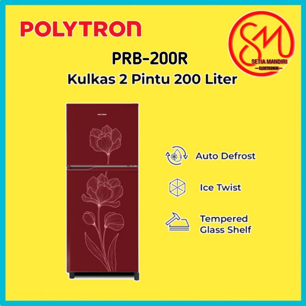 Jual KULKAS 2 PINTU POLYTRON 166 LITER PRB-200R I PRB-200Y | Shopee ...