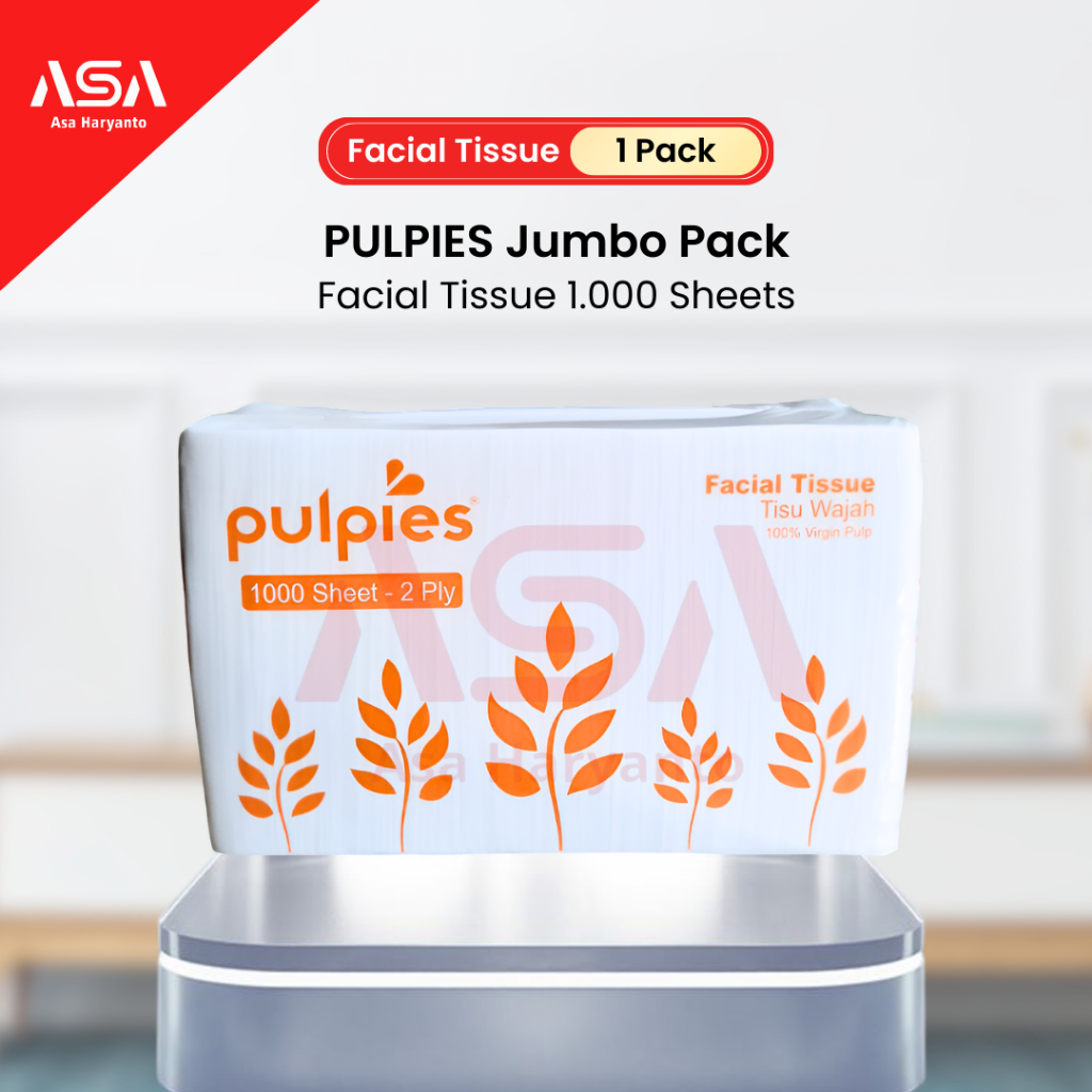 Jual PULPIES Jumbo Pack Facial Tissue 1000 Sheets 2 Ply | Shopee Indonesia