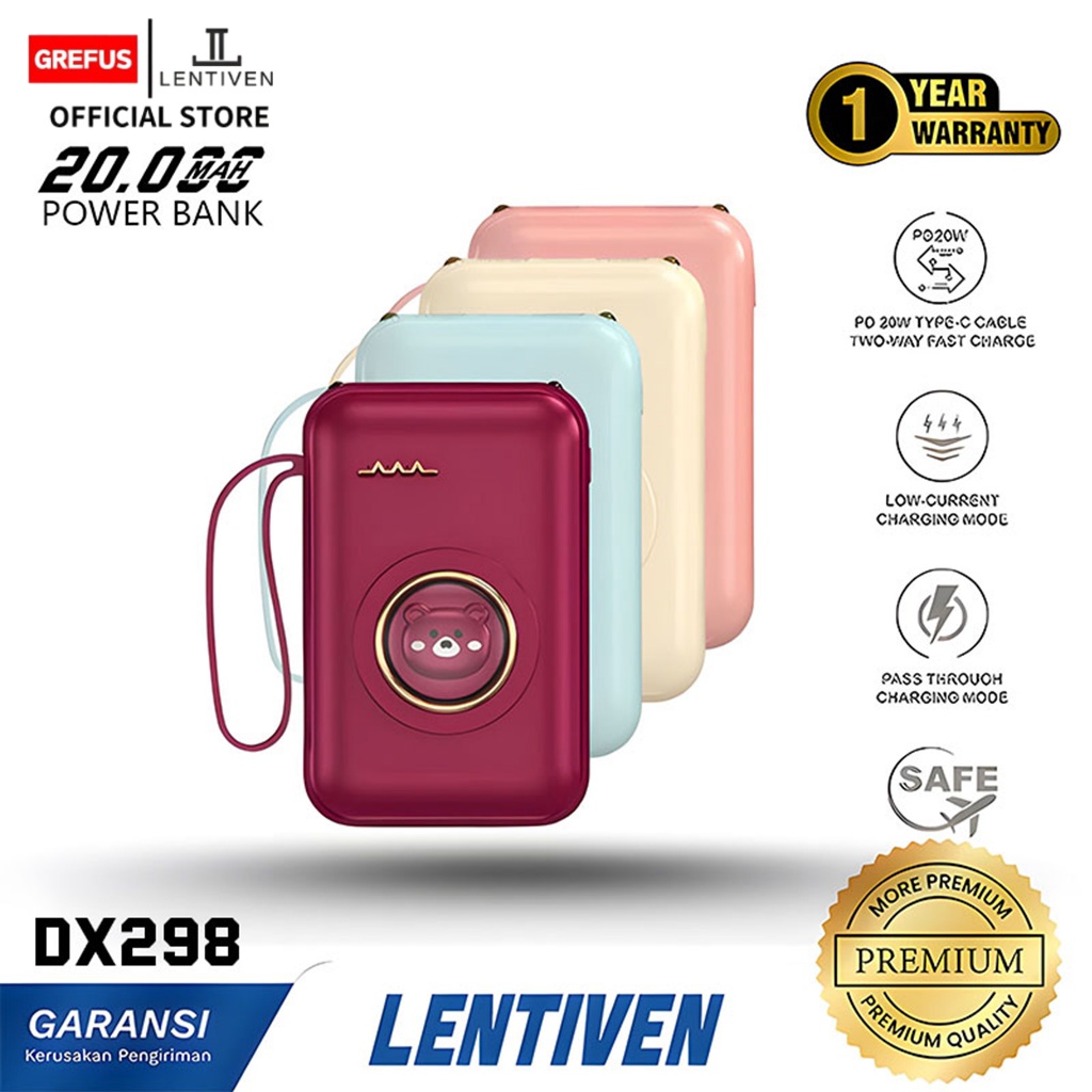 Jual GREFUS LENTIVEN PowerBank 20000mah Mini Size With 4 USB Fast ...