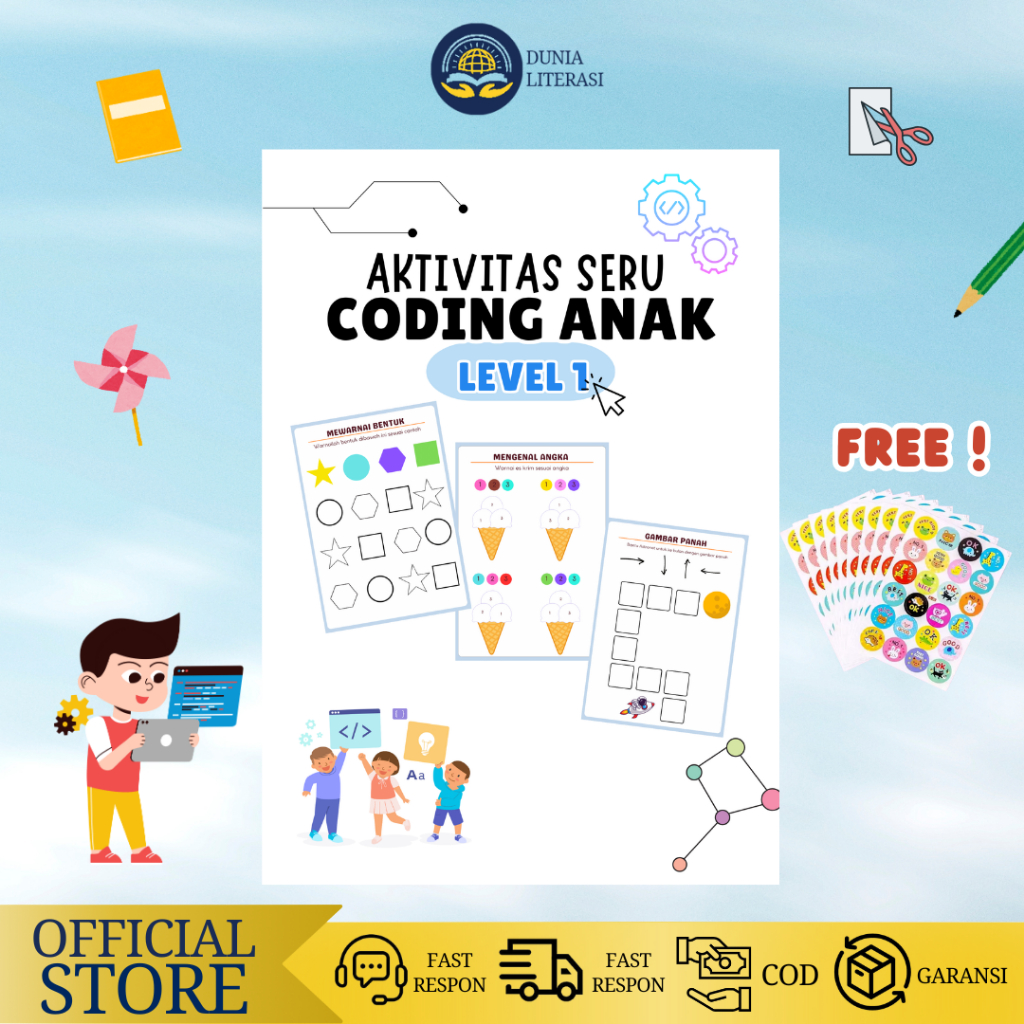Jual Aktivitas Seru Coding Anak Level 1 A4 - Lembar Kerja Anak PAUD TK ...