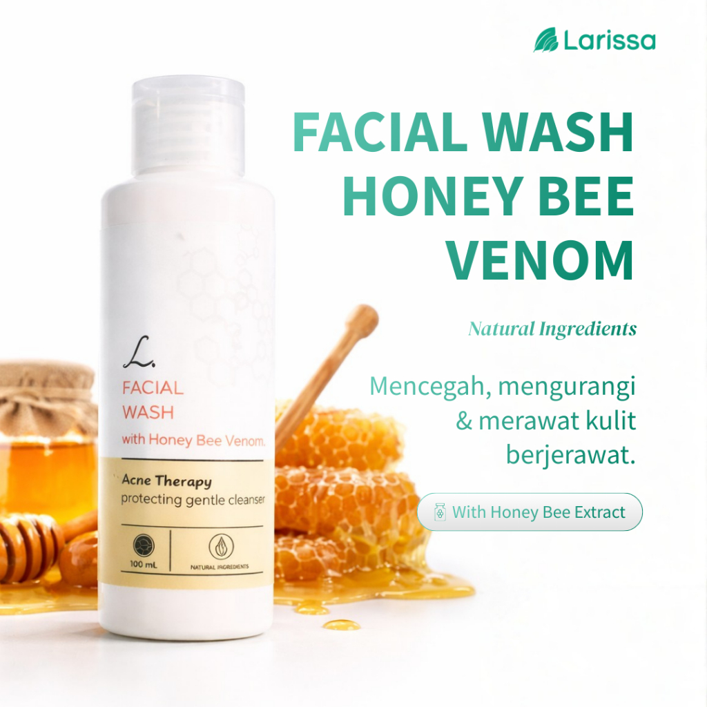 Jual Larissa Facial Wash Honey Bee Venom Acne Sabun Wajah Kulit ...