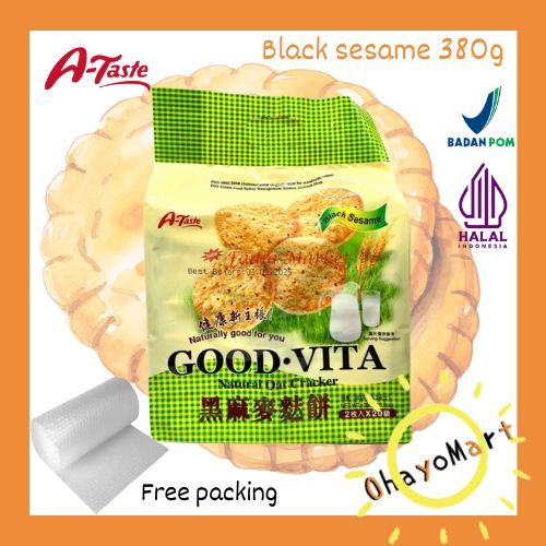 Jual A-Taste Good Vita Black Sesame Cracker oat / Ataste Biskuit ...