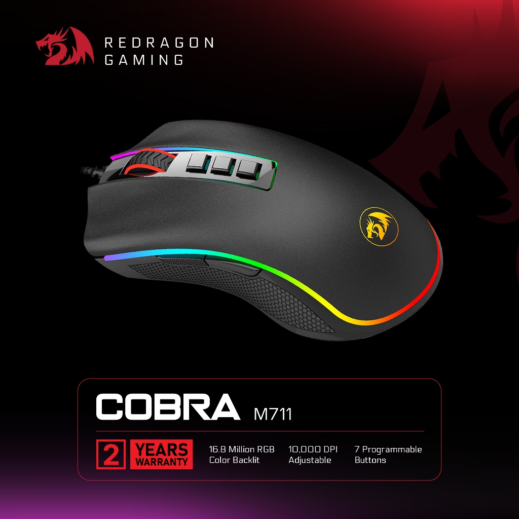 Jual Redragon COBRA M711 Wired gaming mouse 10000 DPI Adjustable Sensor ...