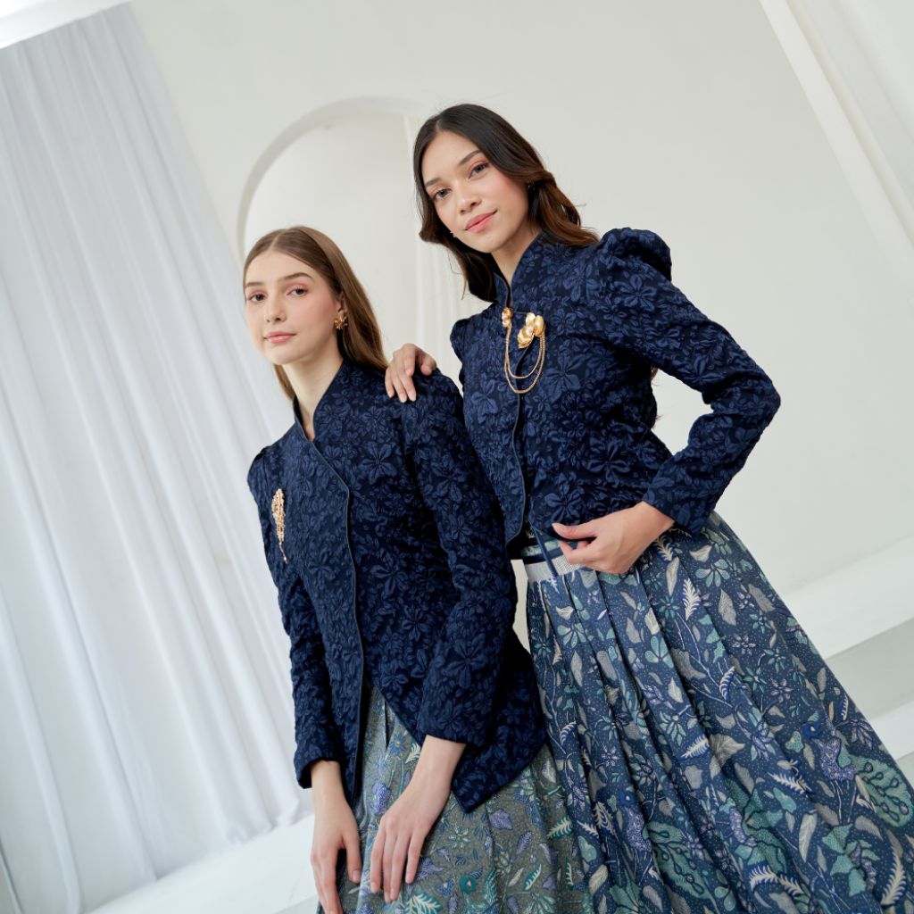 Jual Baju Seragaman Set Navy Janggan Fukuro / Kebaya Set Kondangan ...