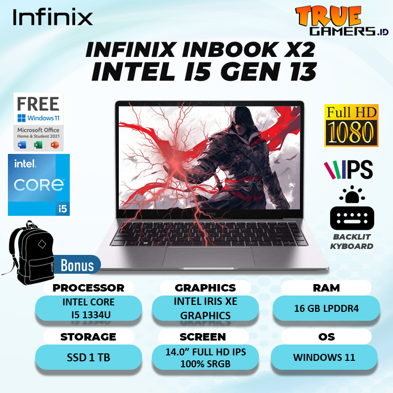 Jual Laptop Infinix Inbook X2 Core i5 1334 RAM 16GB 1TB SSD Windows 11 ...