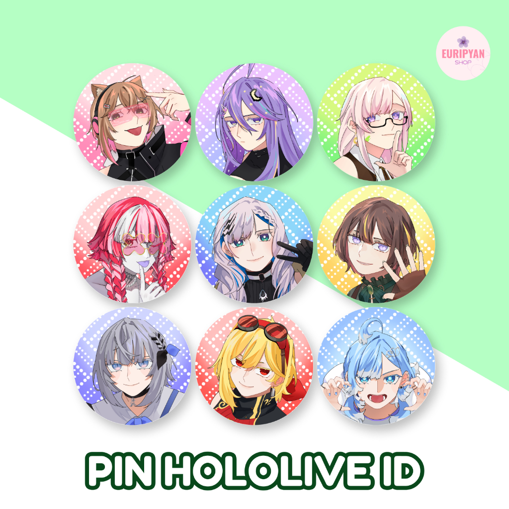 Jual Pin Glitter | Hololive Indonesia | Vtuber Risu Moona Iofi Ollie ...