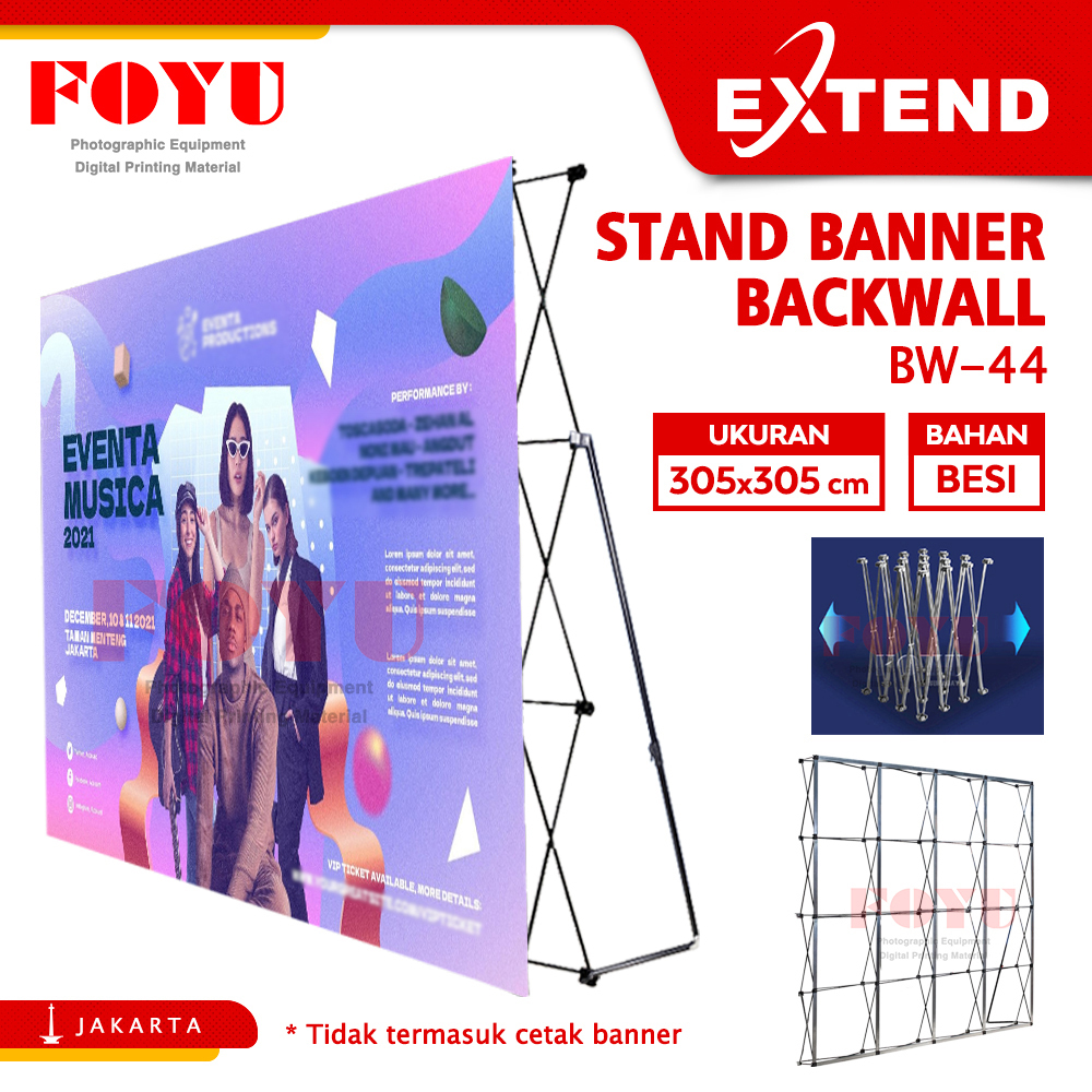 Jual Stand Display Banner Poster Backwall Backdrop 3x3m Extend BW-44 ...