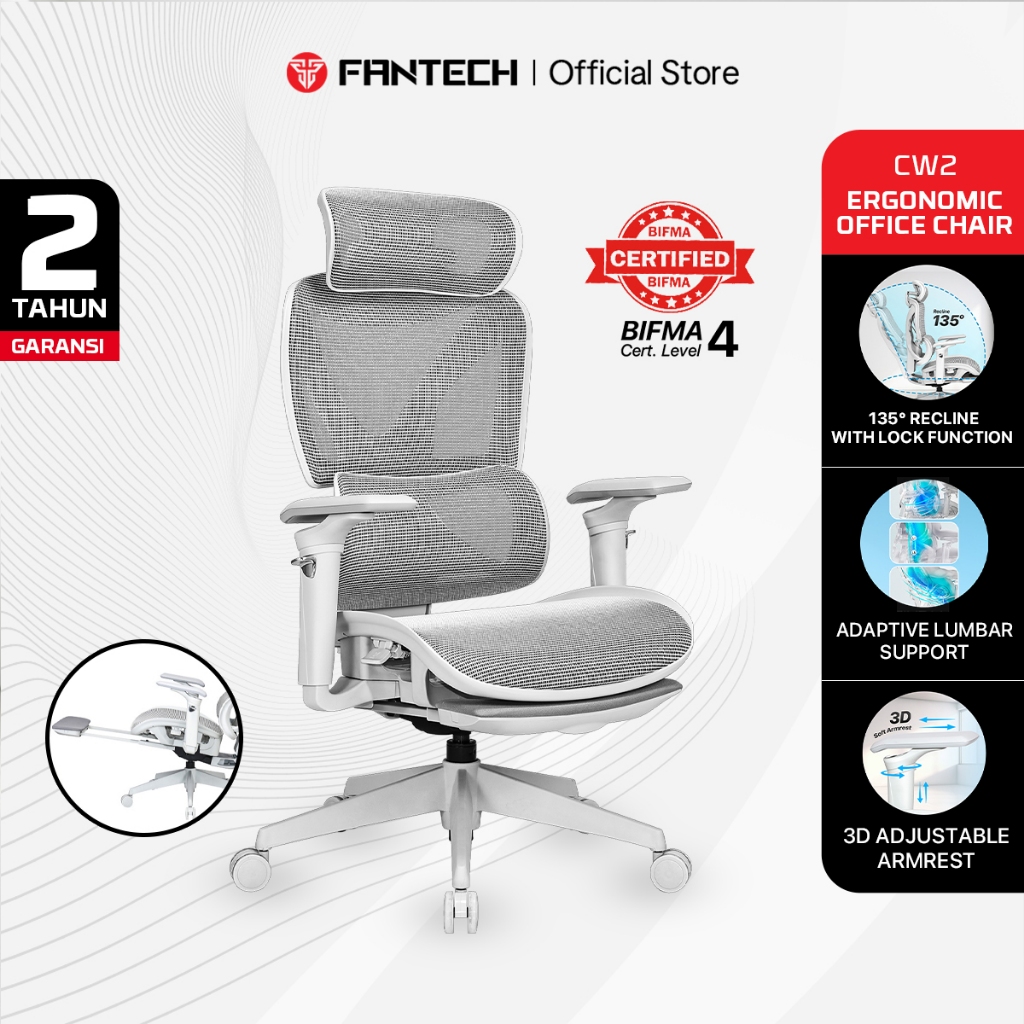 Jual FANTECH OFFICE CHAIR CW2 KURSI KANTOR ERGONOMIS KURSI KERJA DENGAN ...