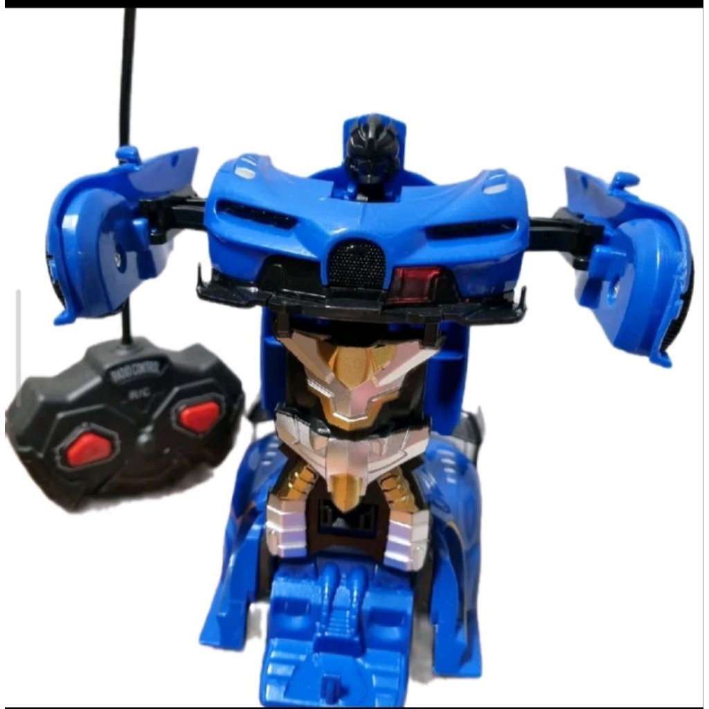 Jual Mobil Robot Transformer RC Polisi Biru - Transformasi Mudah, Lampu ...