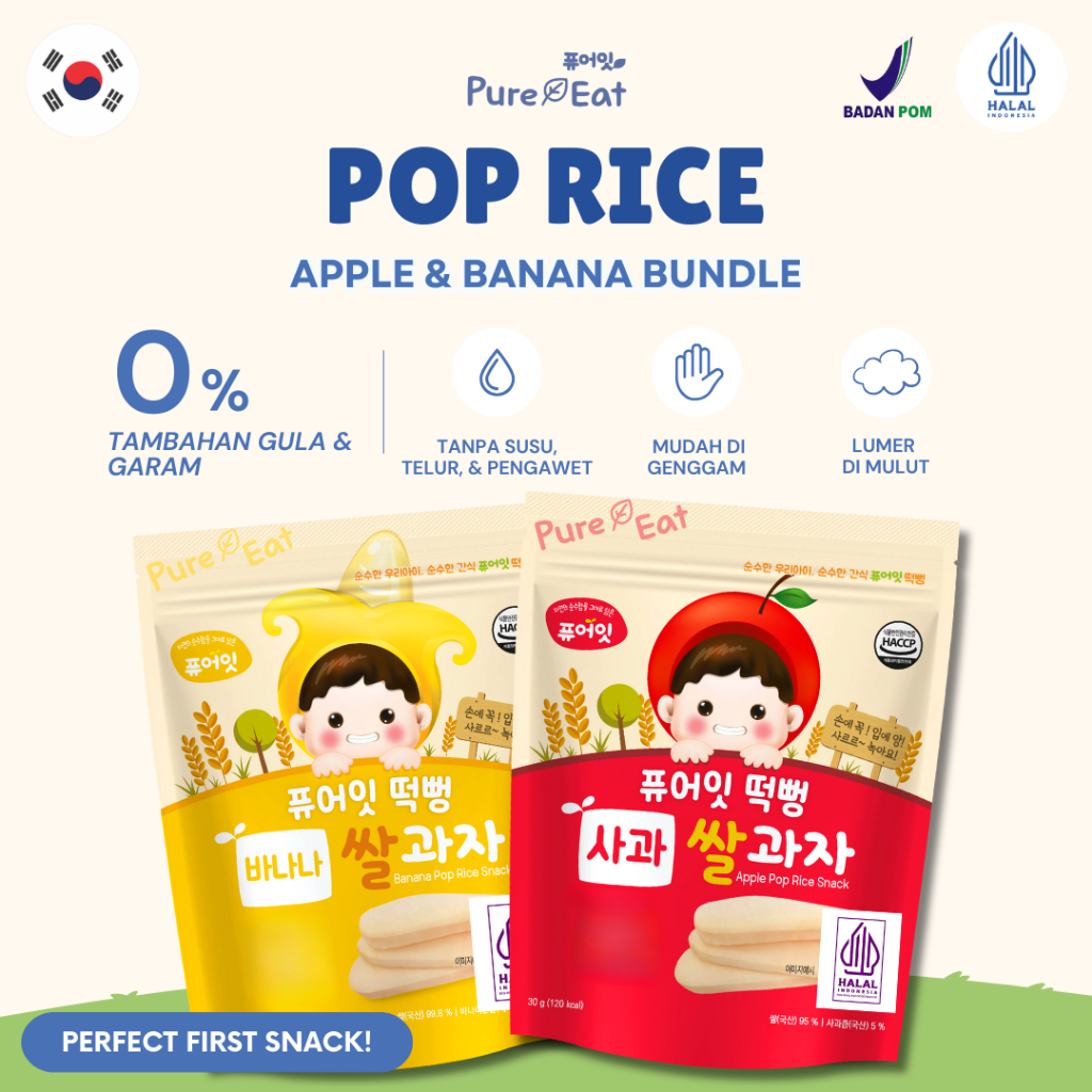 Jual Pure Eat Pop Rice Apple & Banana Bundle - Snack Korea Mudah ...