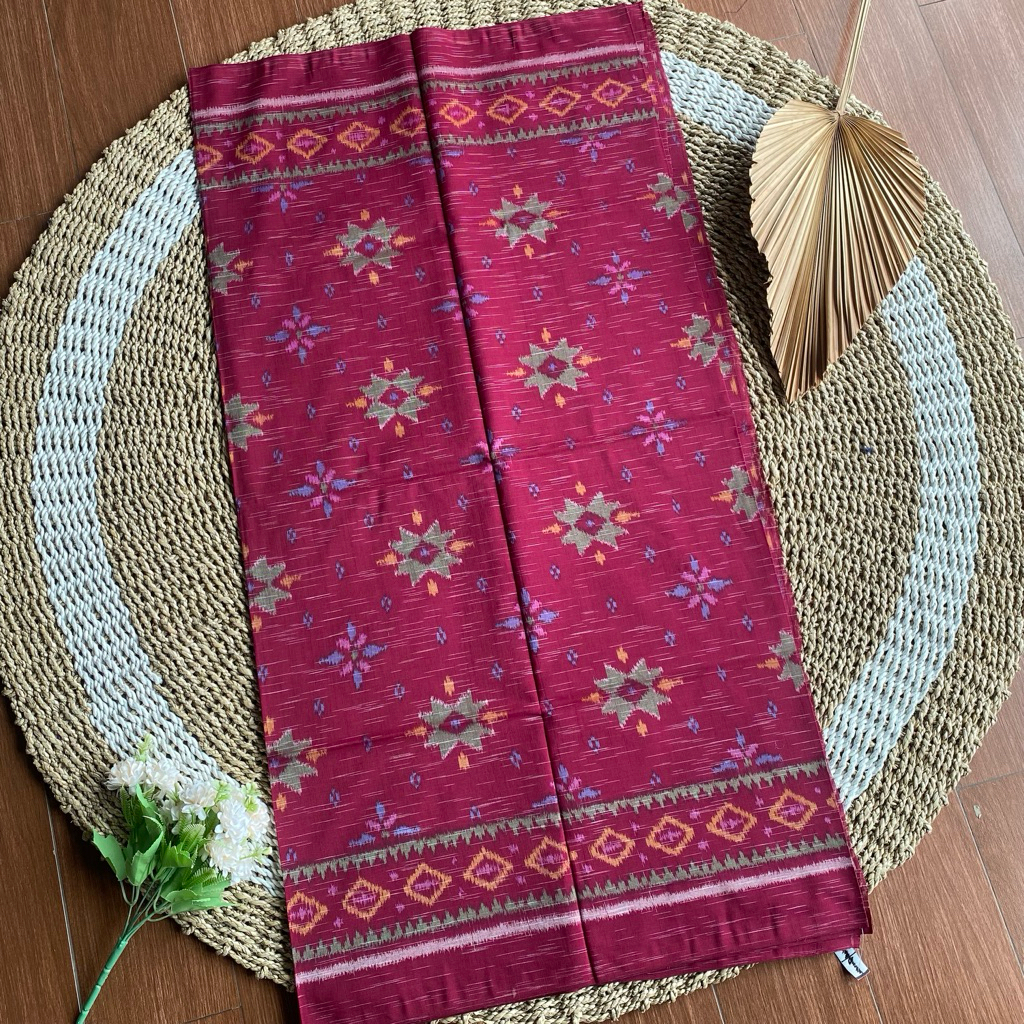 Jual KAIN TENUN ENDEK KHAS BALI MOTIF BINTANG DOUBLE IKAT MARUN ...