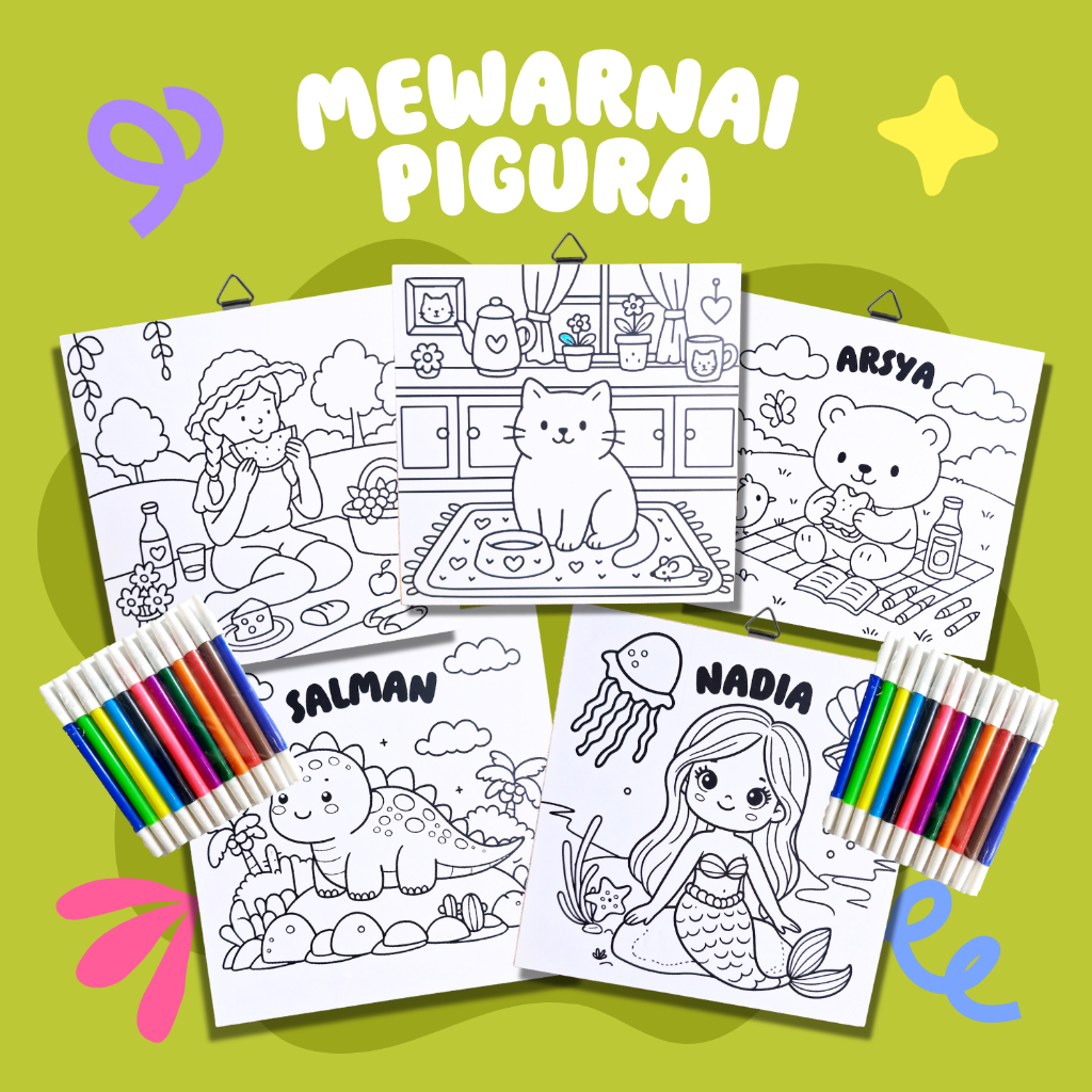 Jual MEWARNAI PIGURA | Mainan edukasi kreasi anak kertas mewarna papan ...