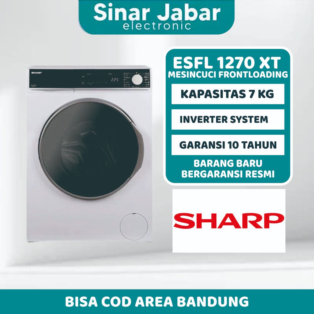 Jual Sharp Mesin Cuci Front Loading Inverter 7KG / 7 KG ES FL1270XT ...