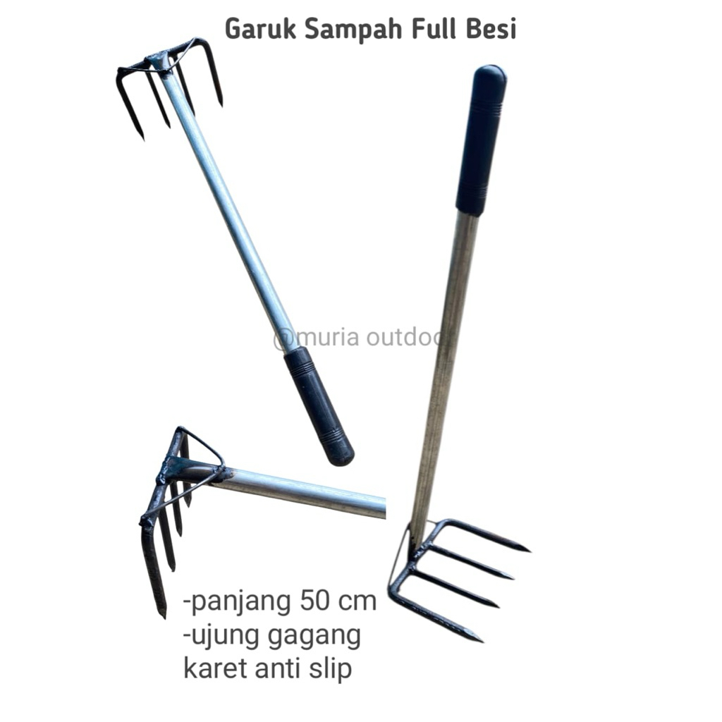 Jual garuk sampah 4mata panjang 50 cm Garuk kotoran Garuk rumput Garuk ...