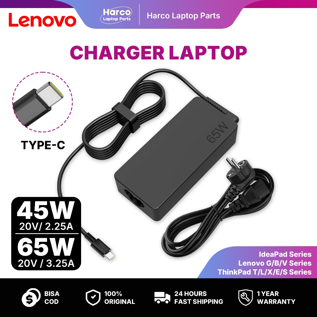 Jual [Garansi 1 T] ORIGINAL Adaptor Charger Laptop Lnvo / ThinkPad ...