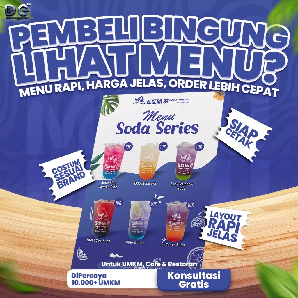 Jual Jasa Desain Menu Makanan & Minuman UMKM | Cafe & Restoran | Shopee ...