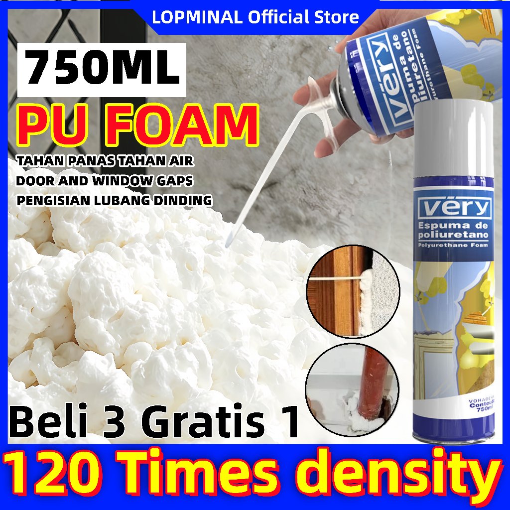 Jual Pu foam spray sealant anti bocor tembok lem sealant wall panel ...